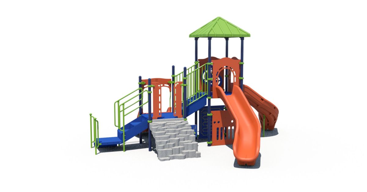 Modular 3.5" Play Structure with Climbing Events, Slides, STEM ...
