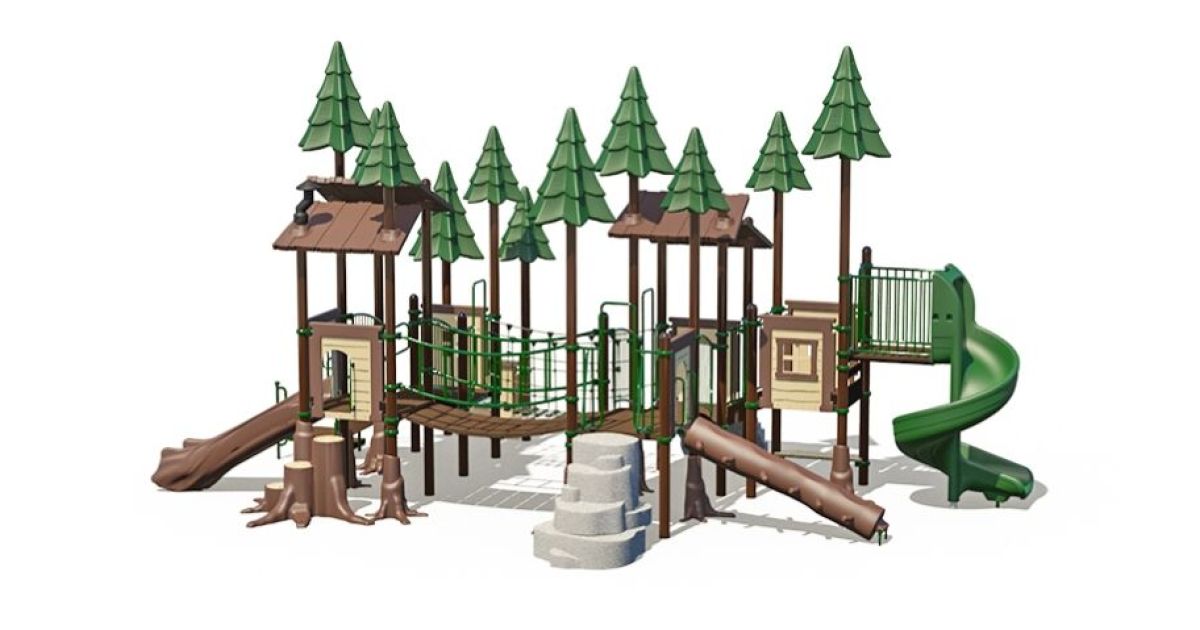 Commercial Post & Deck Playground with Bridges / Linking Events ...
