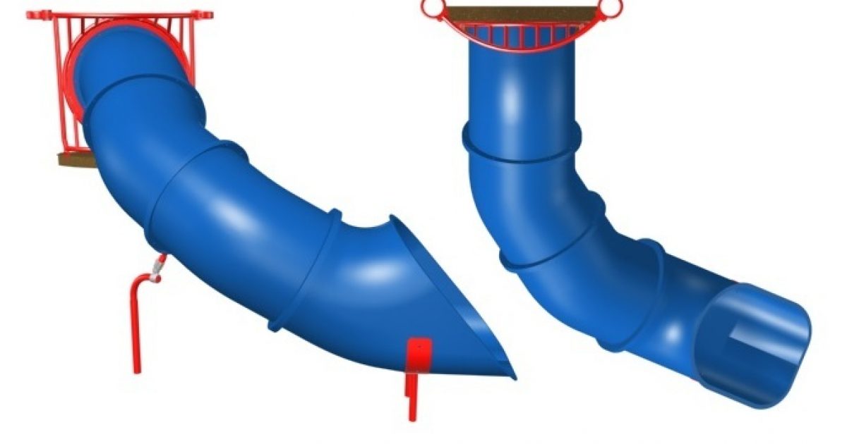 Silo Slide, Tube 48in (L-Shaped, Left) | Playcraft Systems