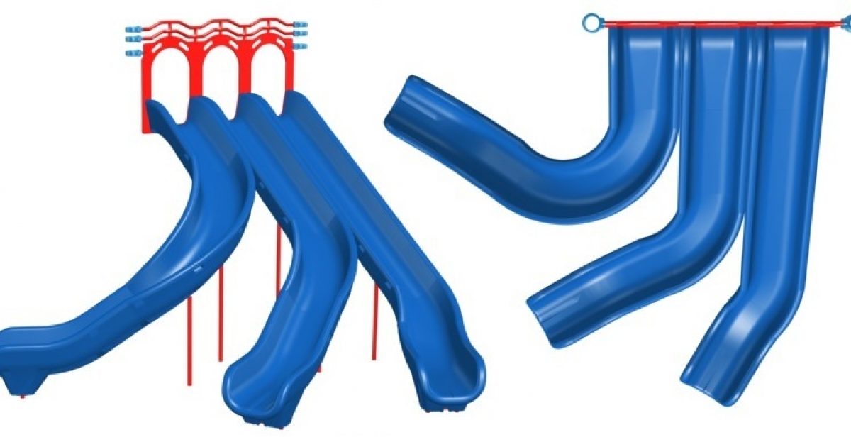 Slide, Triple Twister 96in (R7-S8) | Playcraft Systems