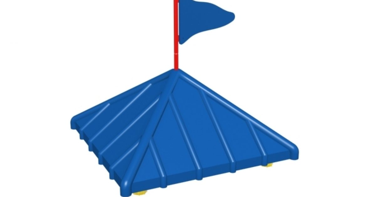 Roof, Square Pyramid (Ribbed w/ Flag) R35 | Playcraft Systems